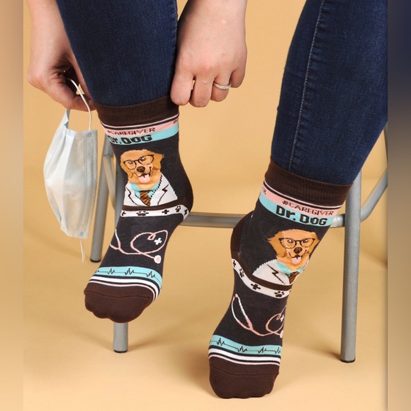 Accessories | New Womens Healthcare Heroes Graphic Crew Socks | Poshmark